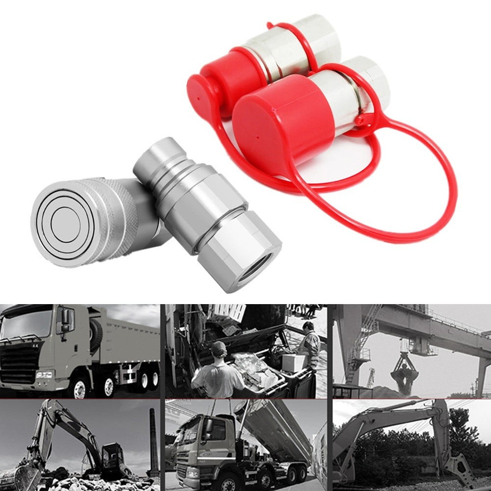 1X Flat Face Hydraulic Quick Release Connectors Couplings With No ...