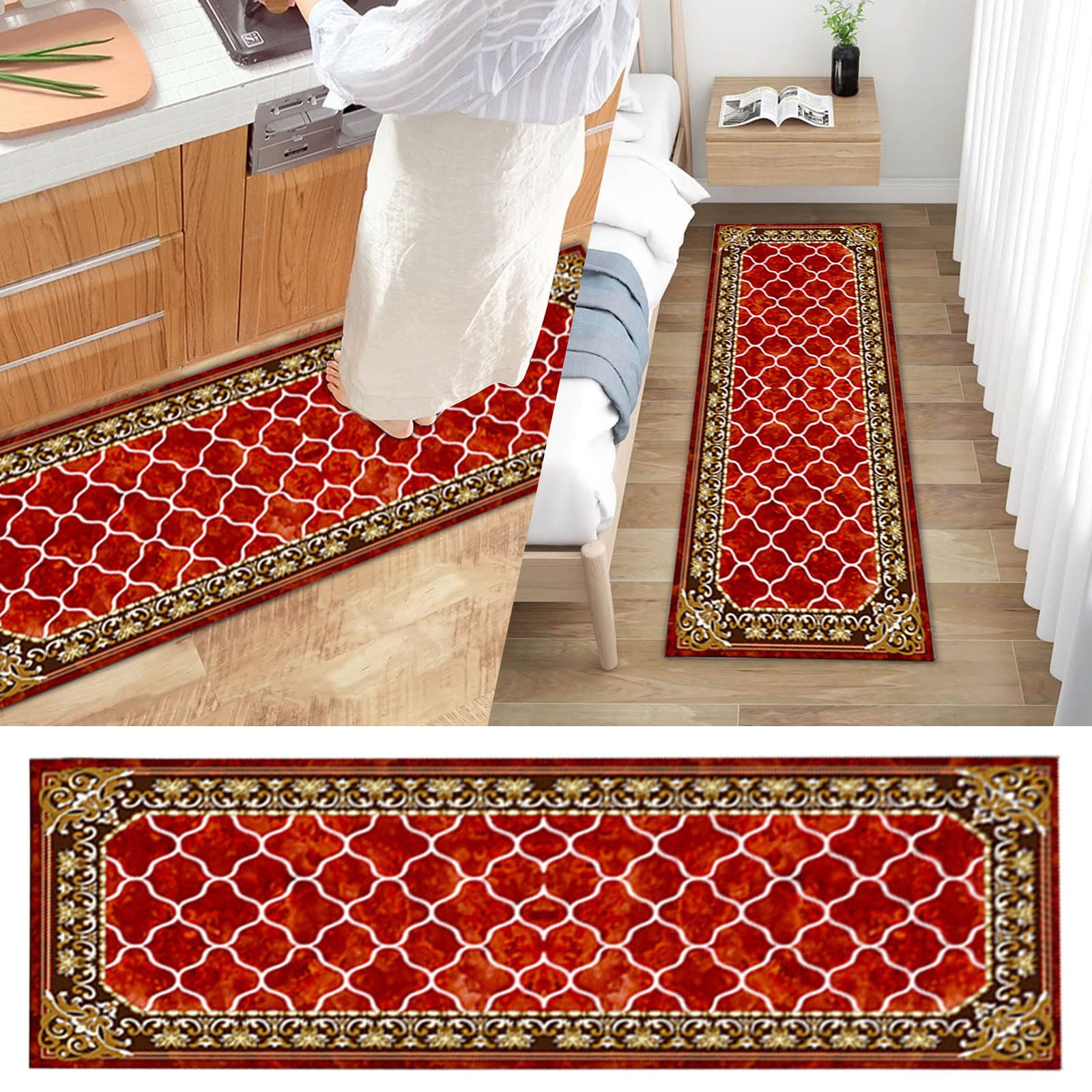 1X Floor Mat Clearance! Machine Washable Crystal Velvet Floor Mats Non ...