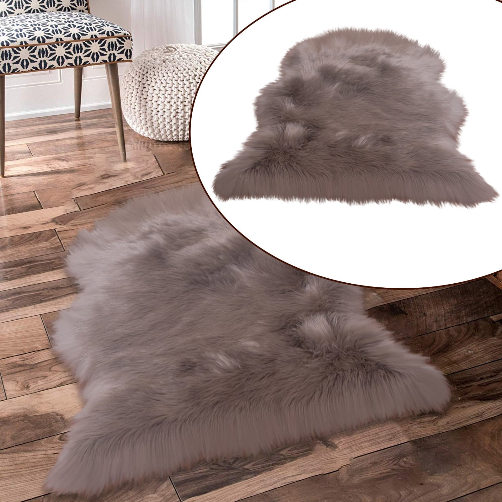 1X Floor Mat Solid Color Plush Rug Office Home Fluffy Area Rug Bedroom ...
