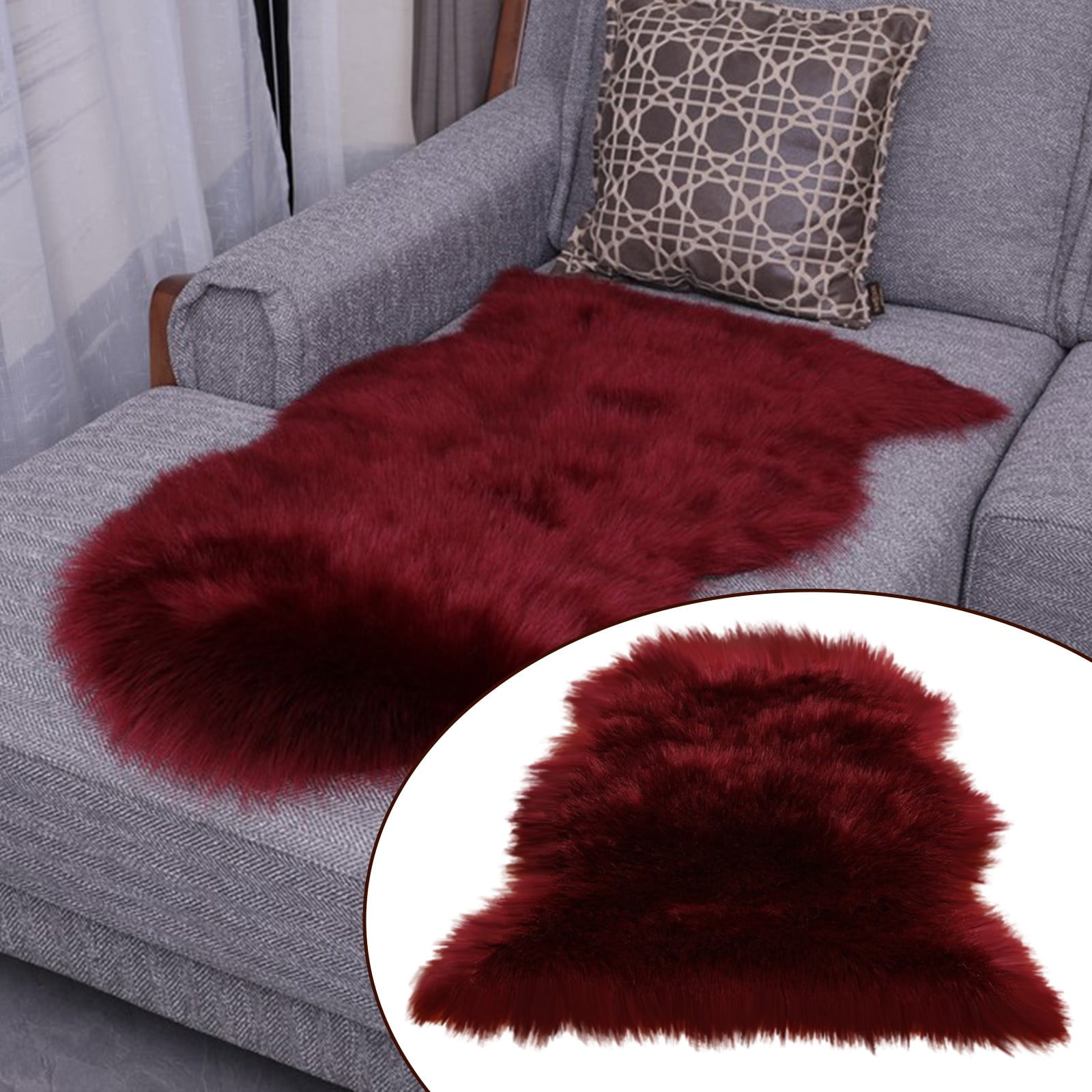 1X Floor Mat Solid Color Plush Rug Office Home Fluffy Area Rug Bedroom ...