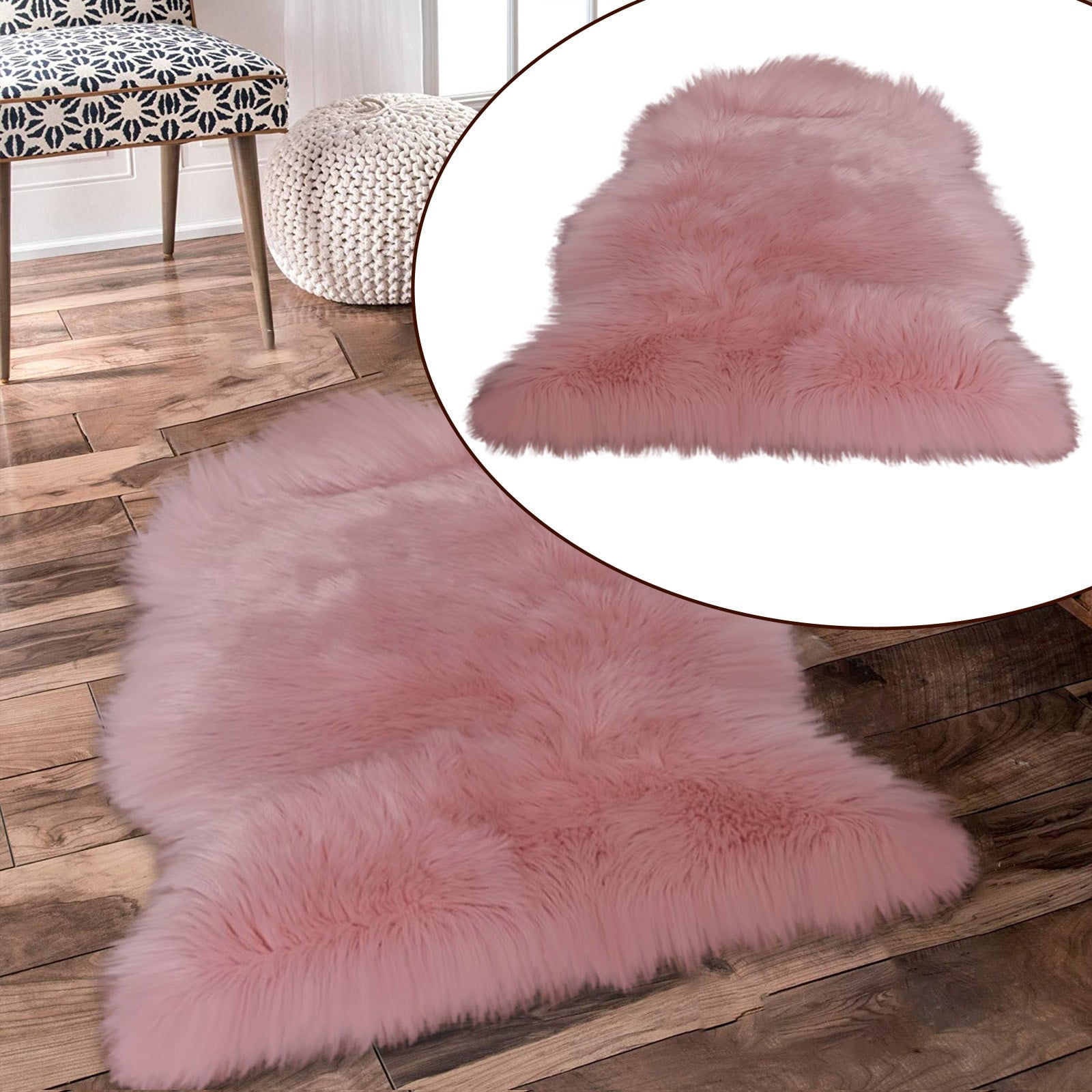 1X Floor Mat Solid Color Plush Rug Office Home Fluffy Area Rug Bedroom ...