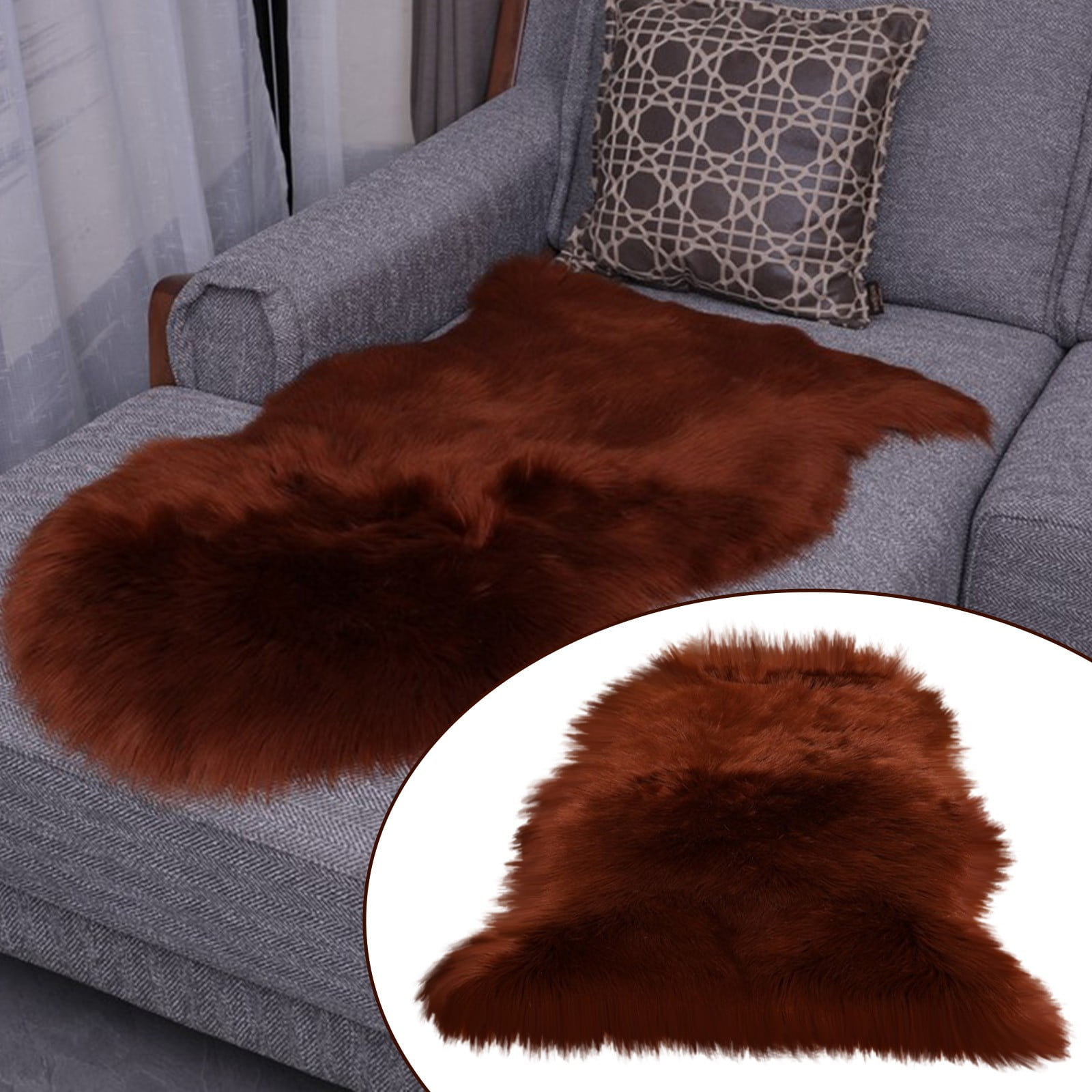 1X Floor Mat Solid Color Plush Rug Office Home Fluffy Area Rug Bedroom ...