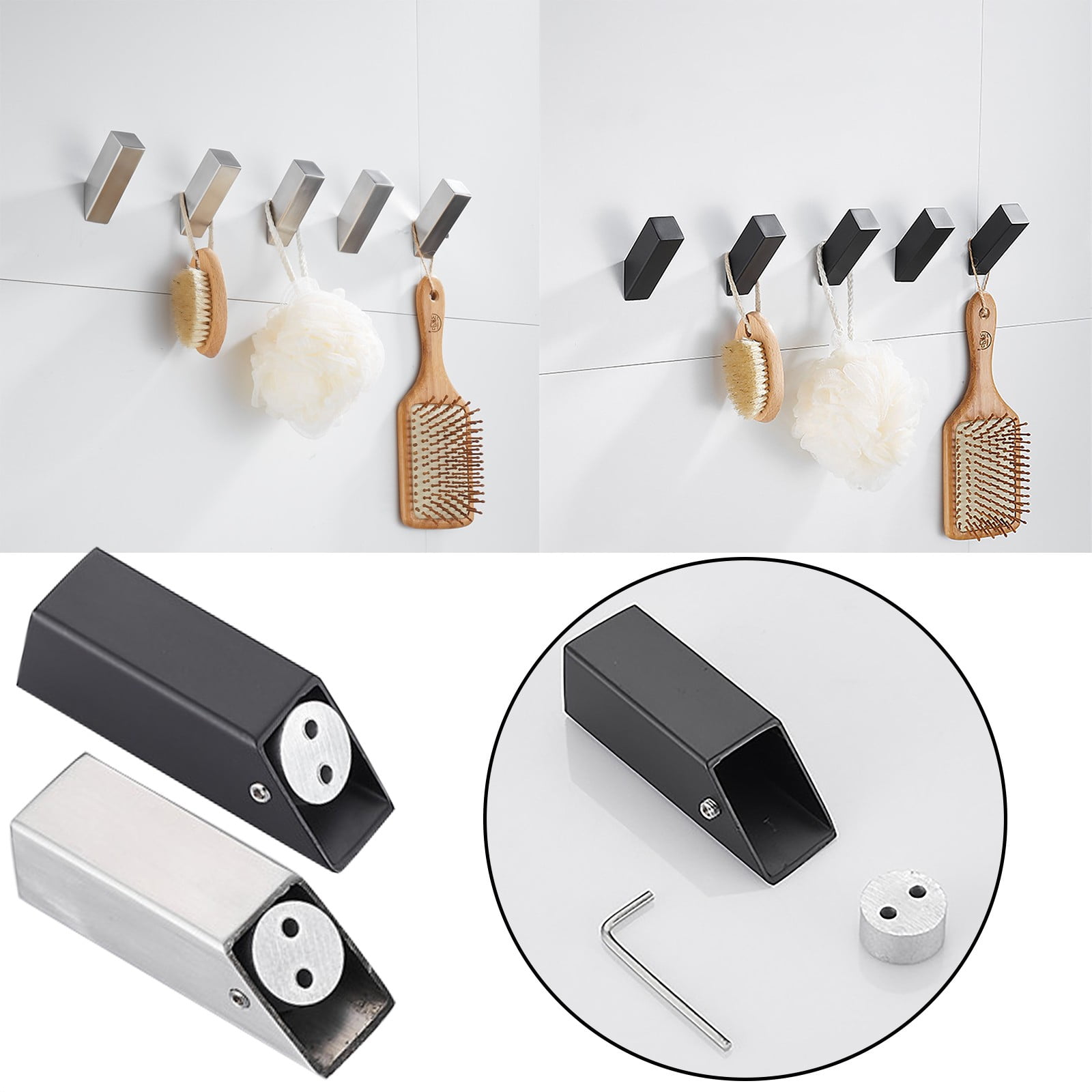 1X Hook Stainless Steel Bathroom Single Hook Toilet Wall Closet Hook ...