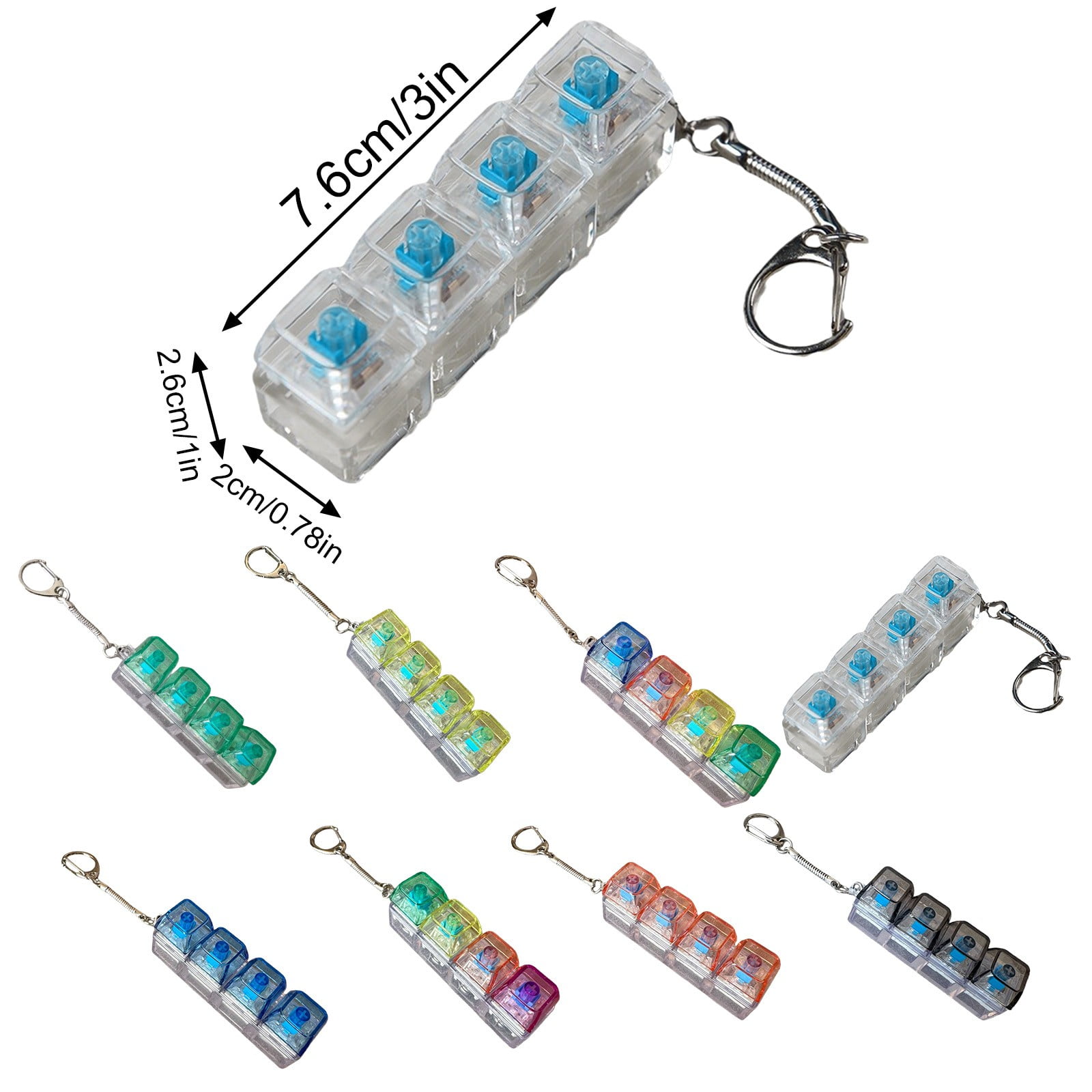1X Illuminated 4-Key Stress-Relieving Keyboard Toy Pendant Keyboard Toy ...