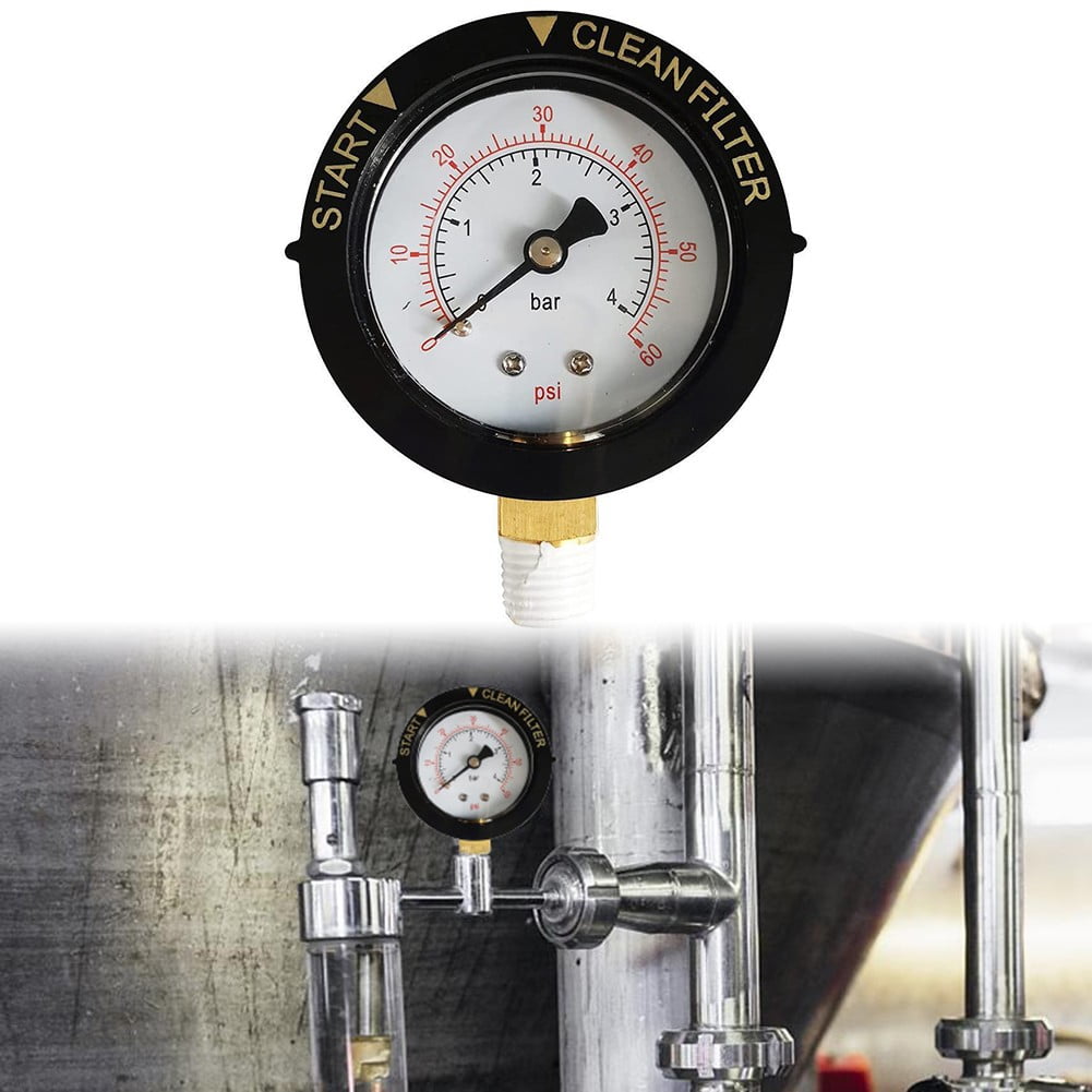 1X Pool Filter Pressure Gauge 1/4 Npt Mount For Pool Pump Clean Filter ...