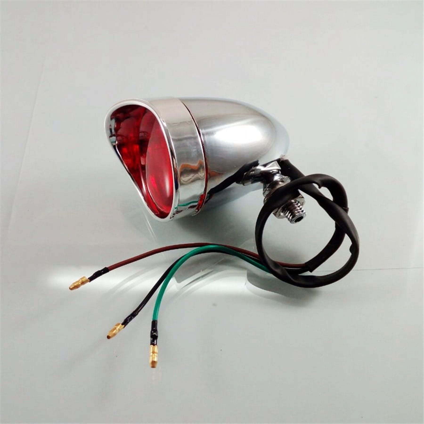 1X Red Lens Motorcycle Chrome Bullet Rear Stop Tail Brake Light ...
