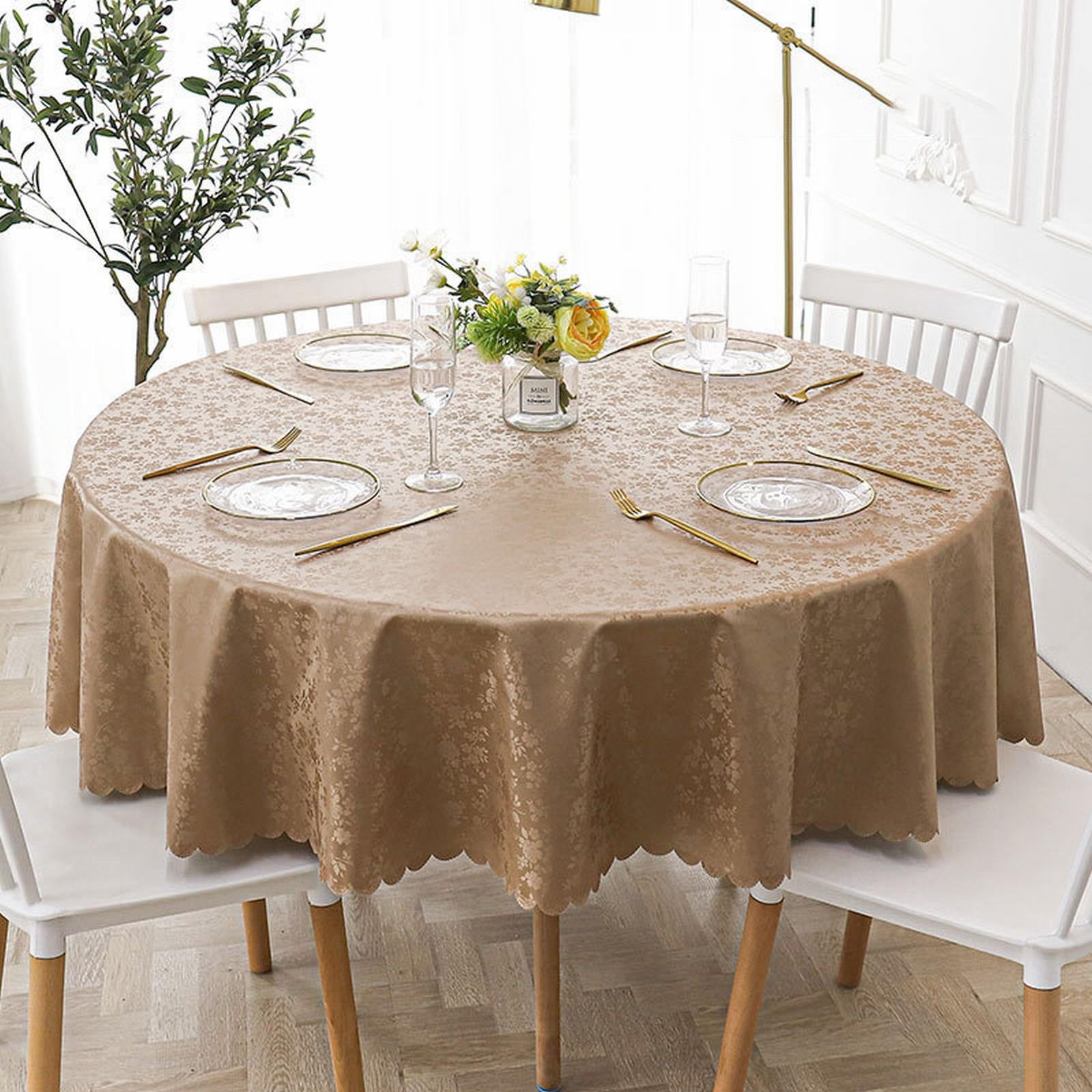 1X Rose Color Wallpaper Decoruhome Heavy Duty Vinyl Tablecloth Round ...