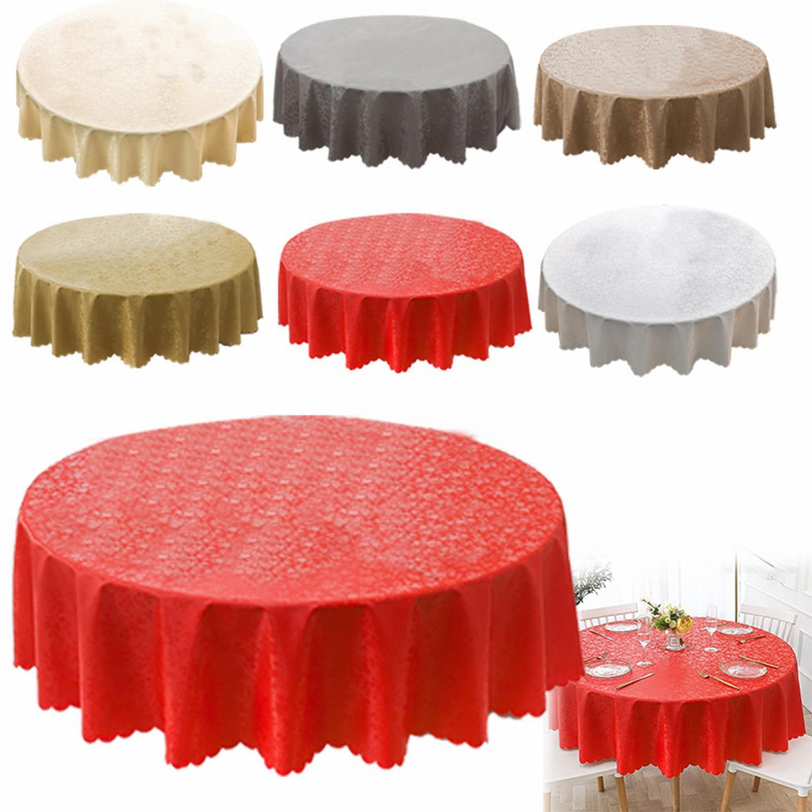 1X Rose Color Wallpaper Decoruhome Heavy Duty Vinyl Tablecloth Round ...