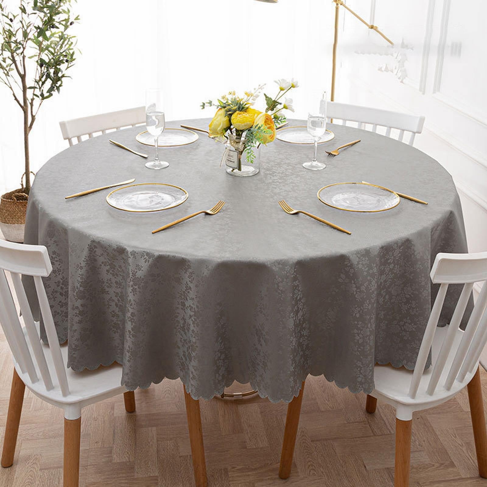 1X Rose Color Wallpaper Decoruhome Heavy Duty Vinyl Tablecloth Round ...