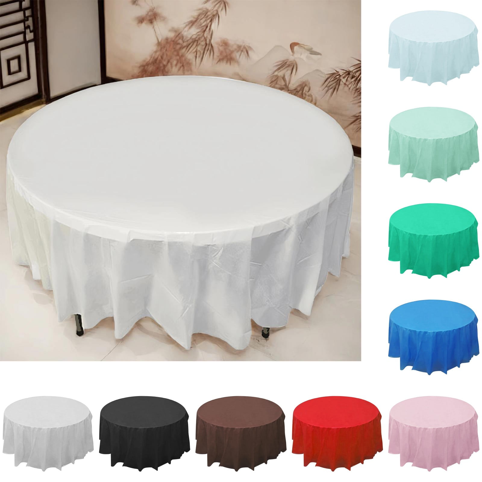 1X Round Table Set 1 Pack of Circular Tablecloths 84 Inches Available ...