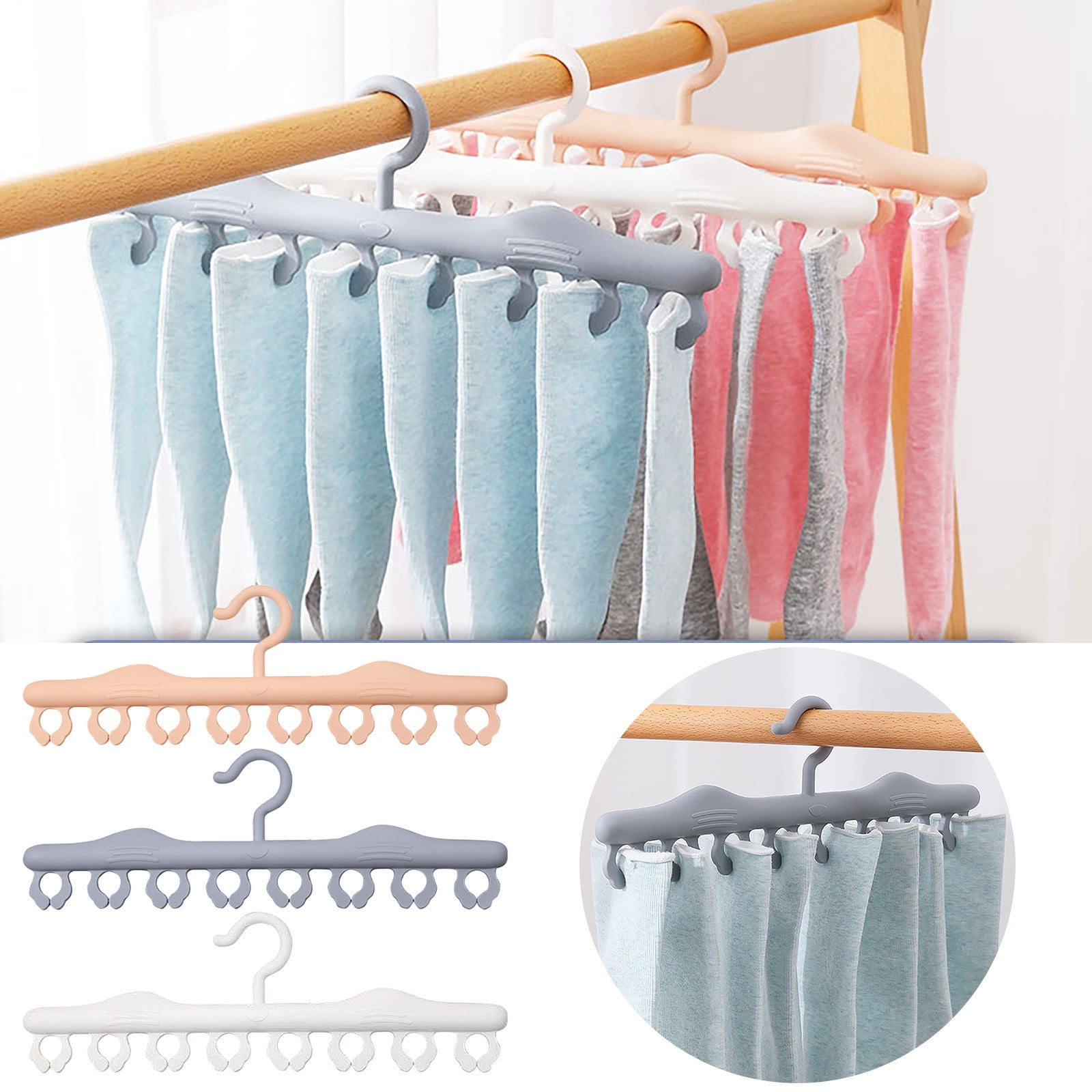 1X Socks Drying Rack Multifunctional Hangers Creative Nonslip Hangers ...