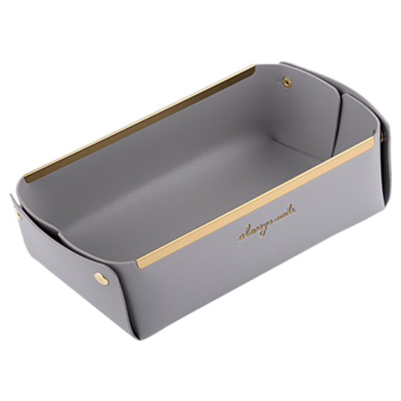 1X Storage Box Desktop Leather Storage Box Foldable Organizer Basket ...