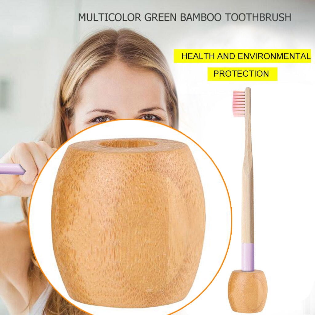 1X Toothbrush Base Bamboo Made Eco Toothbrush Case Natural for Travel ...