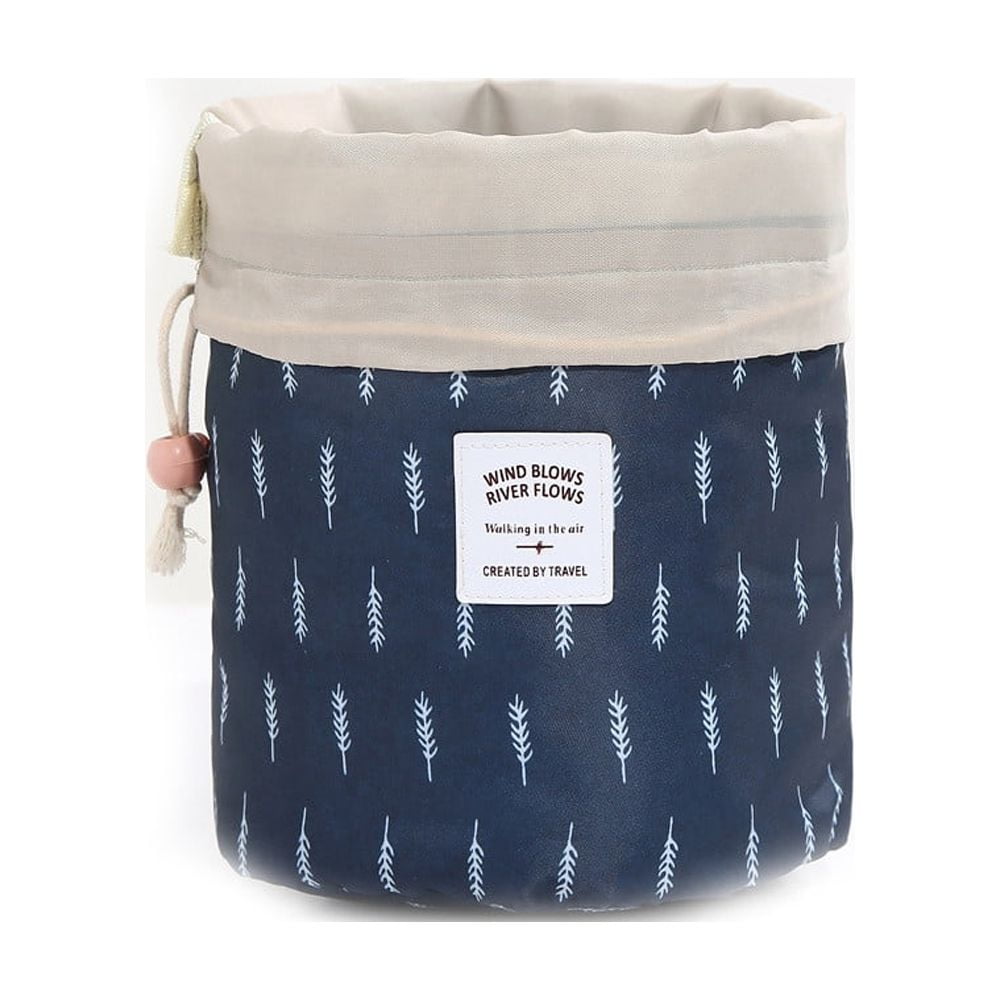 1X Travel Cosmetic Bucket Organizer Barrel Travel Cosmetic Drawstring ...