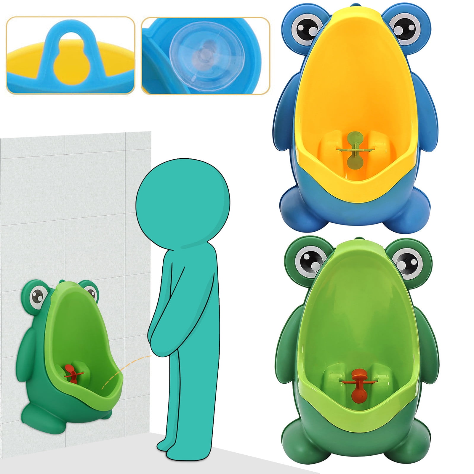 1X Urinal 1X Hook Kids Urinal Frog Cartoon Design Boy Toilet Potty ...