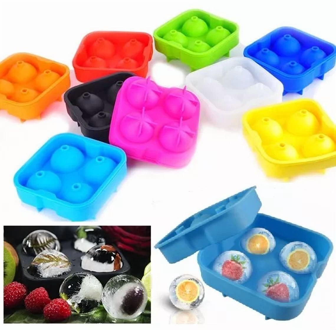 1X Whiskey Ice Cube Round Ball Maker Mold Tray Sphere Mould Cocktails ...