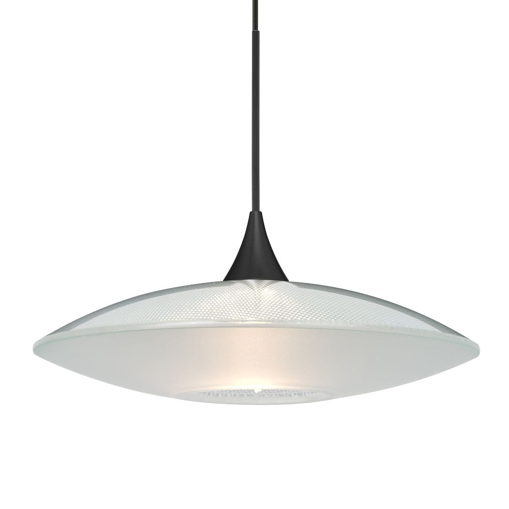 1XT-6294CL-LED-BK Besa Lighting Spazio-One Light Cord Pendant with Flat ...