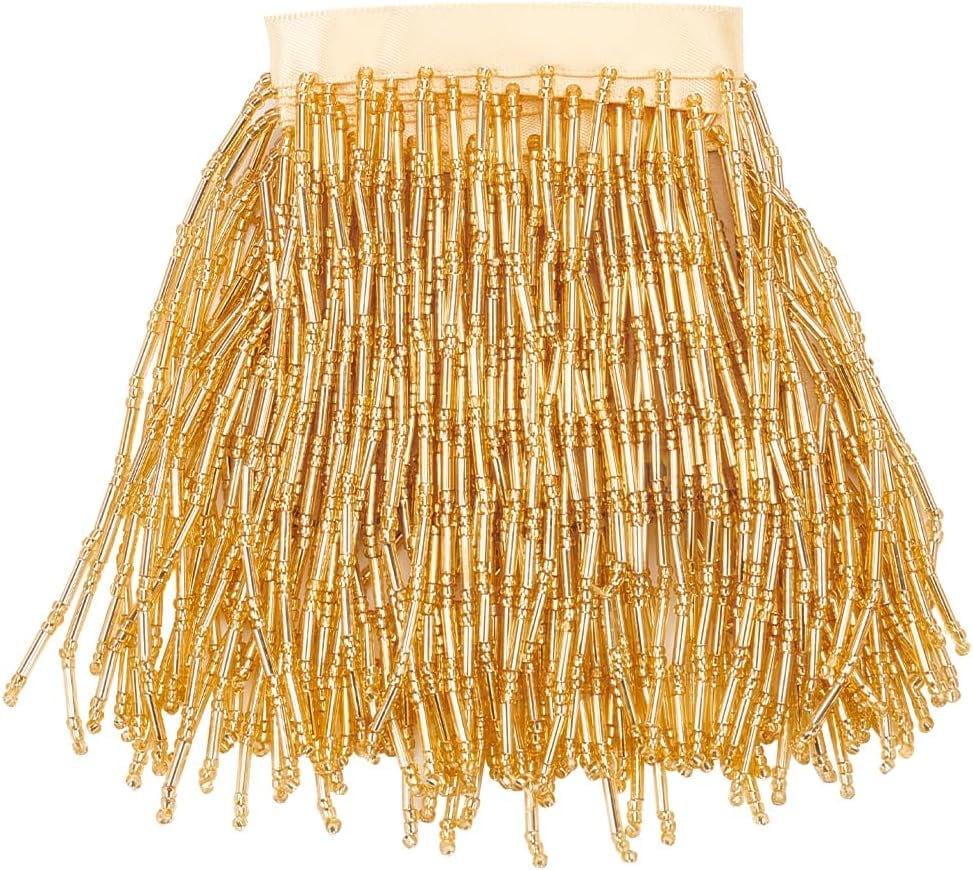 1Yard Long Fringe Beaded Lace Trim Sewing Fringe Lace Ribbon Trim with ...