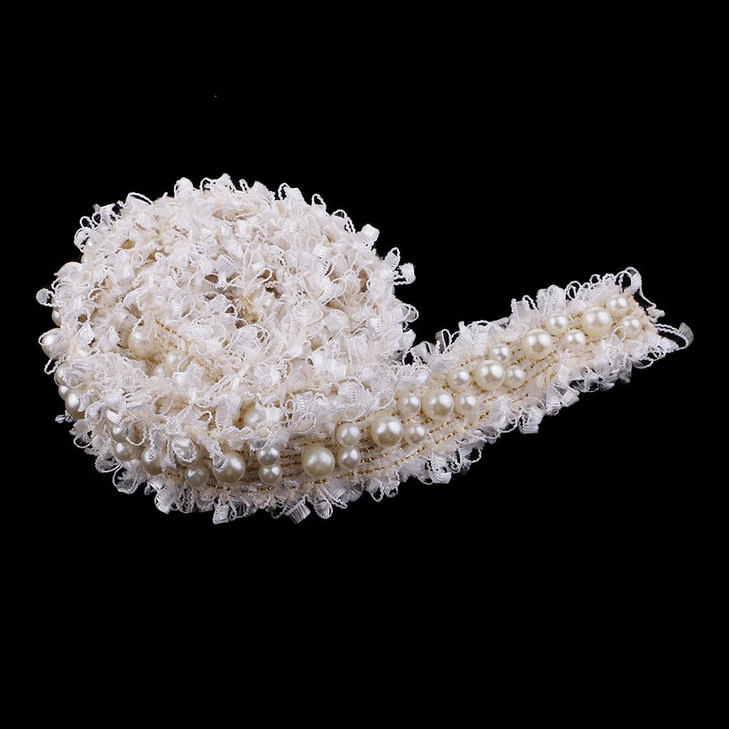 1Yard Pearl Bead Ribbon for DIY Wedding Bridal Dress Sewing craft ...
