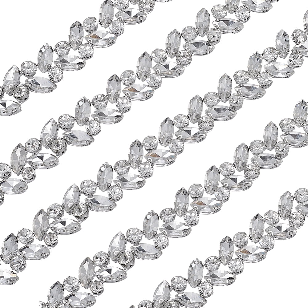 1Yard Rhinestone Chain Trim with Hot Melt Adhesive Backing 0.91Inch ...