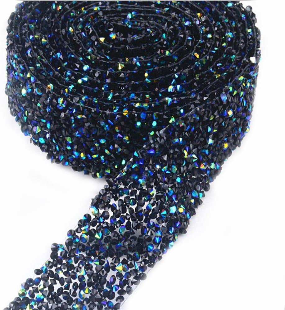 1Yard X 3CM Rhinestone Beaded Trim Sparkling Crystal Rhinestone Hotfix ...