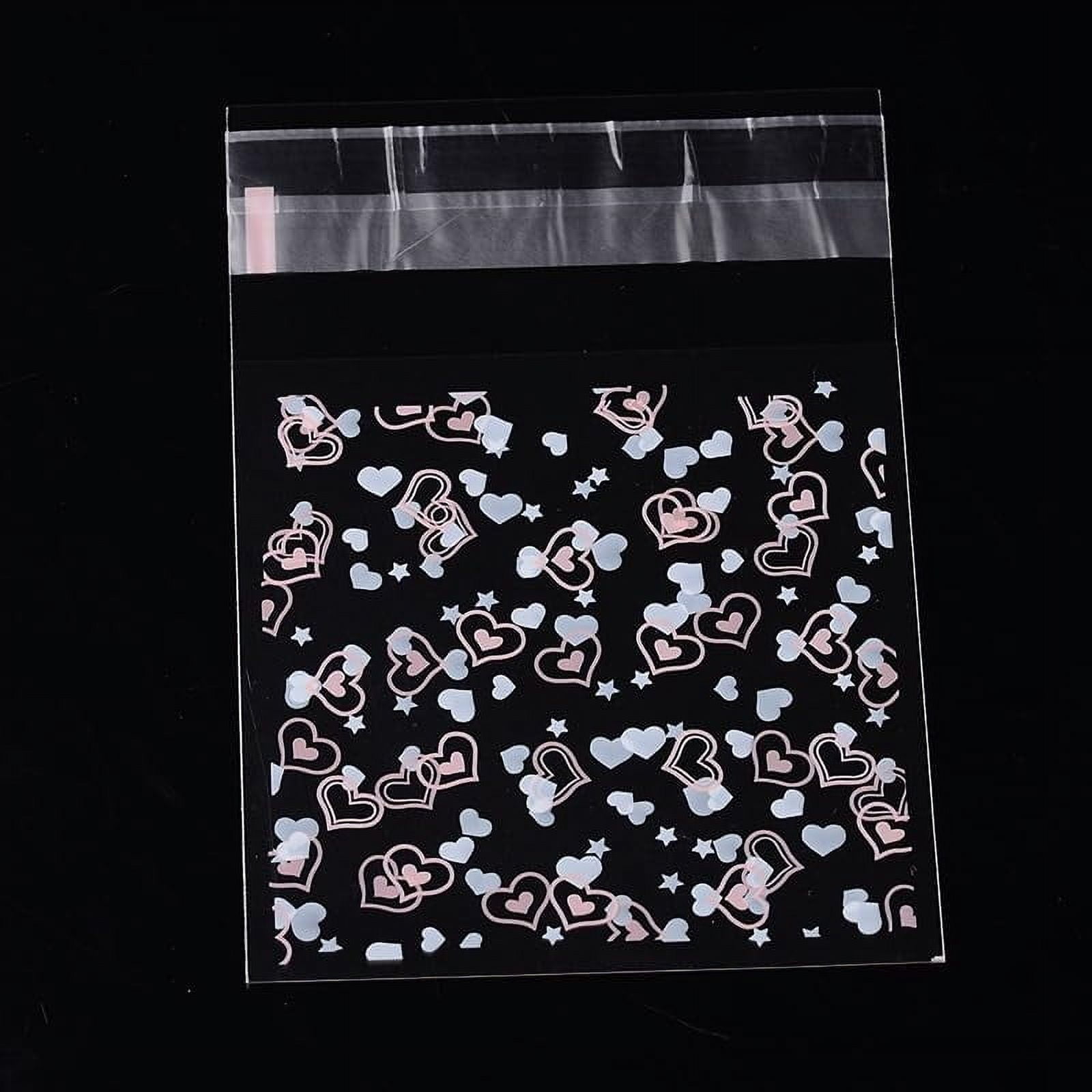 1bag 1 Bag Rectangle OPP Heart Cellophane Bags Heart Pattern Treat Bags ...