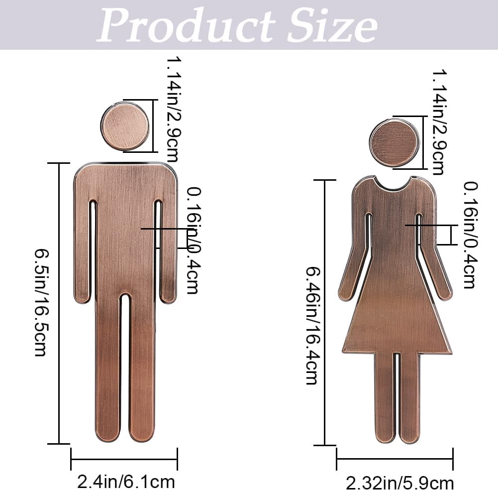 1bag 1 set Plastic Bathroom Sign Stickers Public Toilet Sign for Wall ...