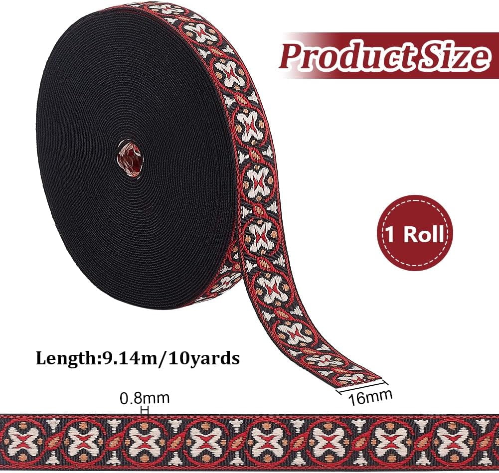 1bag 10 Yards Ethnic style Embroidery Flat Polyester Rubber Cord/Band ...