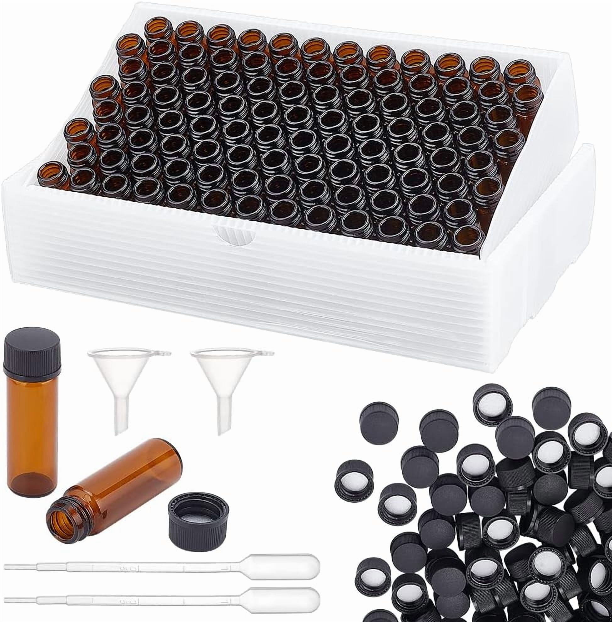 1bag 100 pcs 4ml Glass Bottle with Screw Cap Brown Glass Sample Bottle ...
