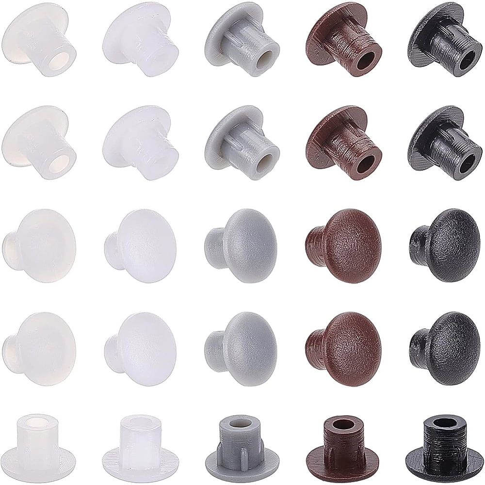 1bag 100pcs 5 colors Plastic Tapped Hole Plugs Screw Cover Caps ...