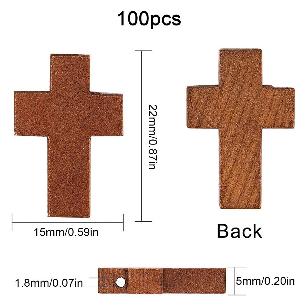 1bag 100pcs Wood Cross Pendants Wooden Small Cross Pendants for Party Favors Necklace Jewelry ...