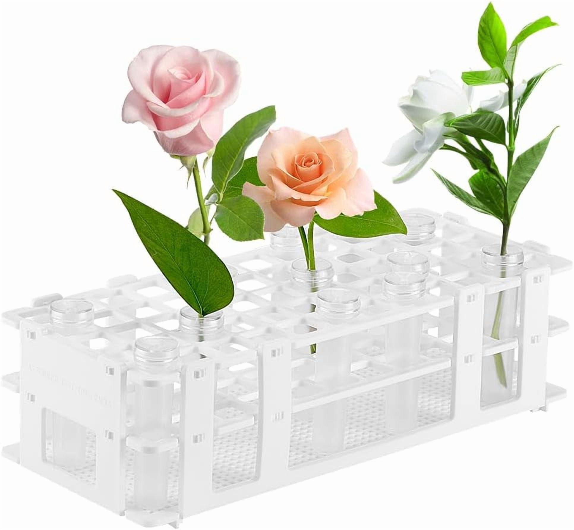 1bag 12 PCS Floral Tubes with Rack Holder Plastic Test Tube Racks 2 ...
