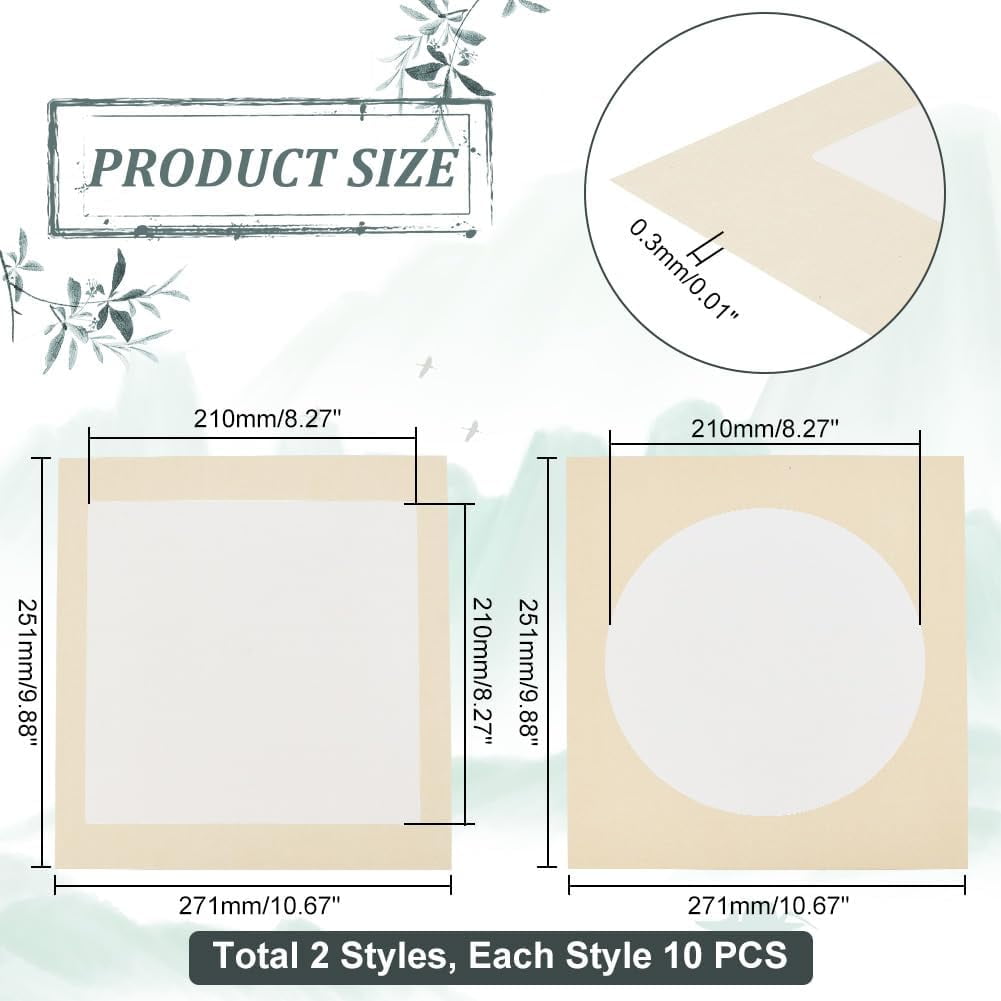 1bag 2 set 2 style Chinese Rice Paper Card Xuan Paper Rectangle ...