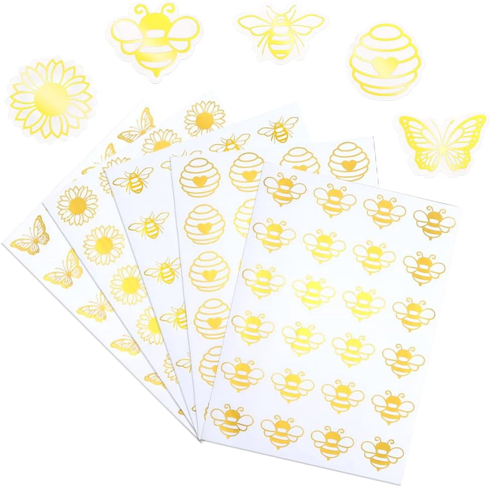 1bag 20 Sheets 5 styles golden Foil Self-adhesive Stickers for Photo ...