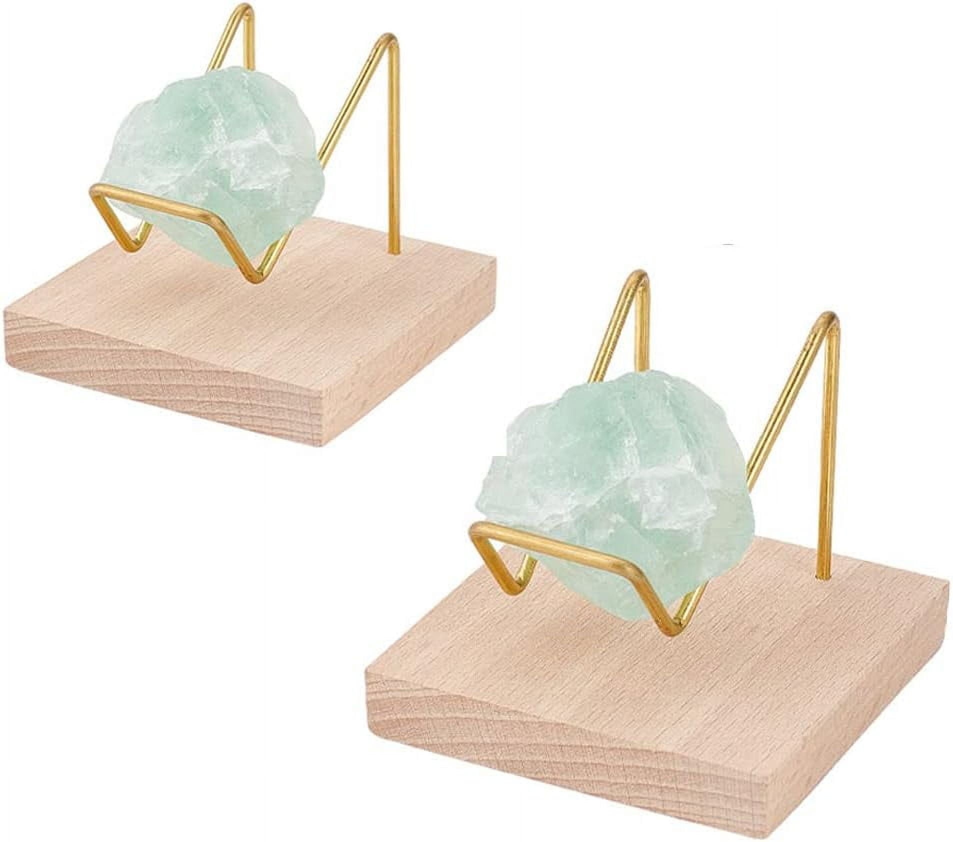 1bag 2pcs 2 style Brass Crystal Mineral Display Easels Rough Stone ...