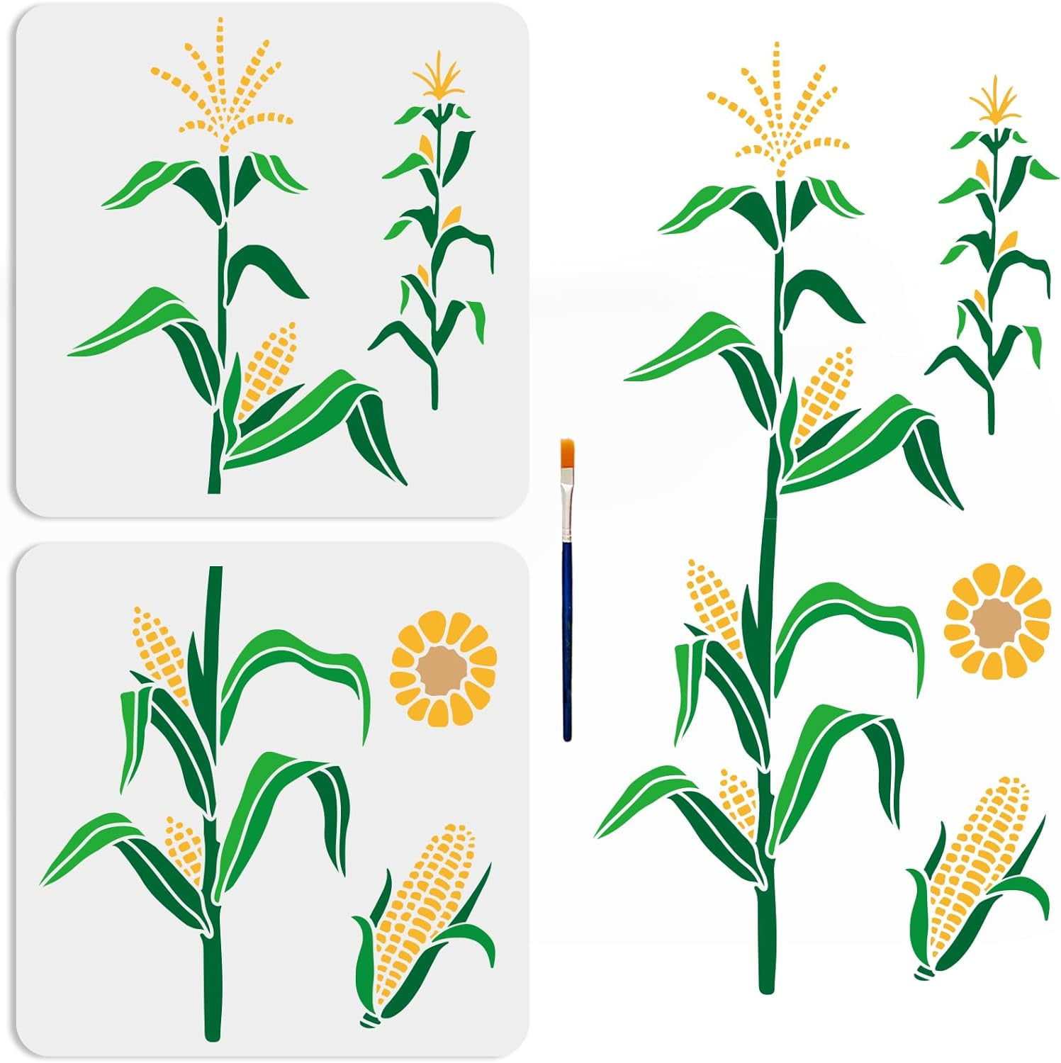 1bag 2pcs Corn Stencil 8.3×21.9inch Splicing Large Cornstalk Stencil ...