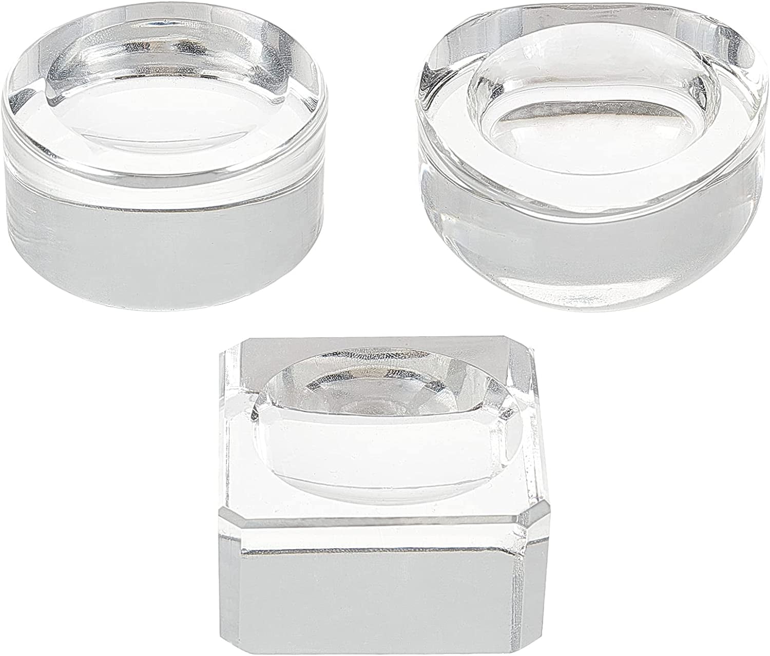 1bag 3 pcs Ball Stand Glass Ball Display Base Round & Square & Heart ...