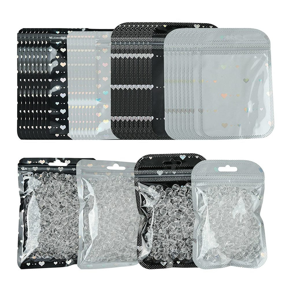 1bag 40pcs 4 styles Rectangle Laser Plastic Yin-yang Zip Lock Gift Bags ...