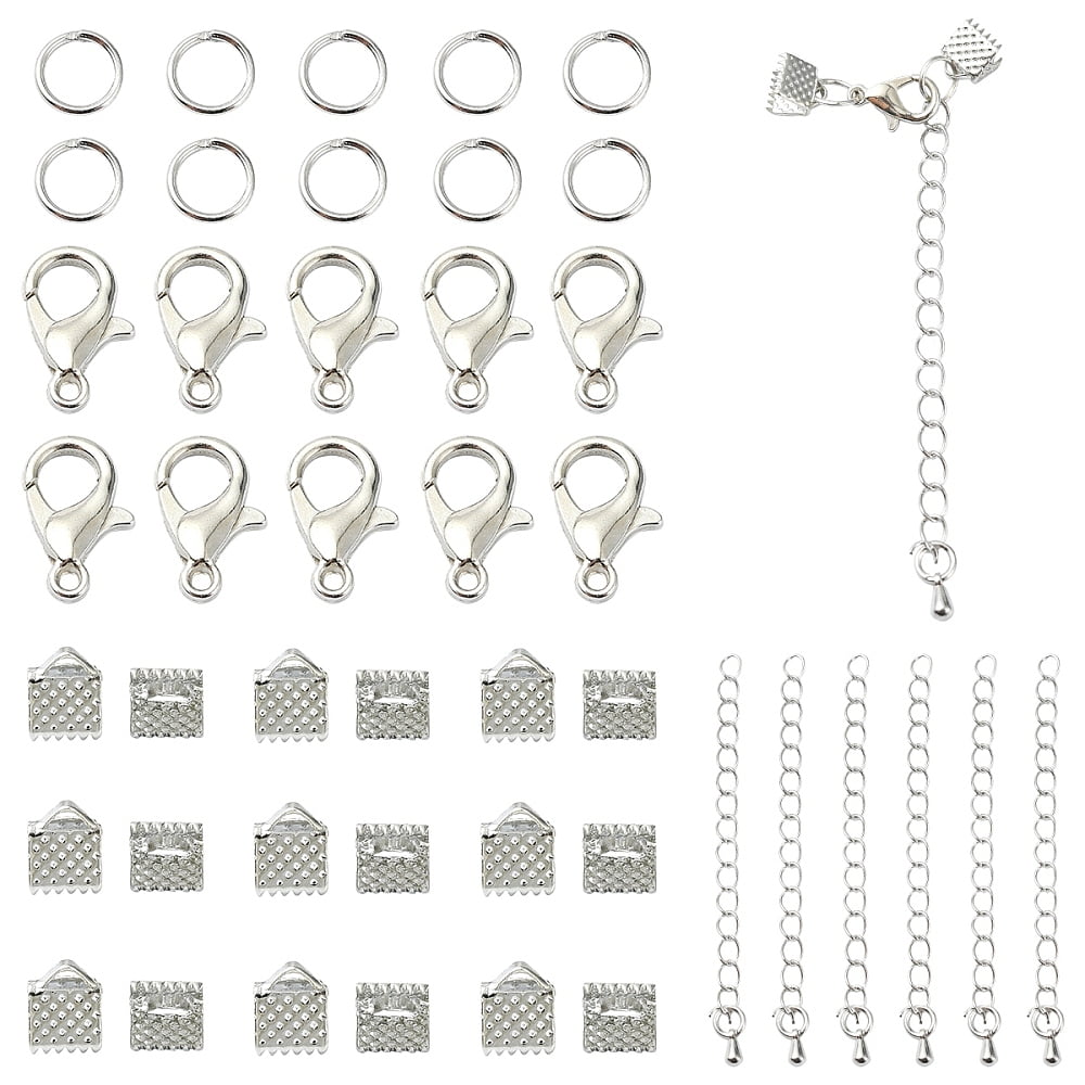 1bag 50 Pieces Ribbon Ends Making Kits Including Iron Ribbon Crimp Ends ...