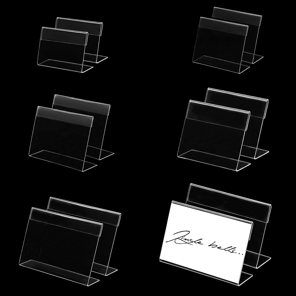 1bag 6 Size Acrylic Sign Display Holder 12pcs Clear Table Card Display ...