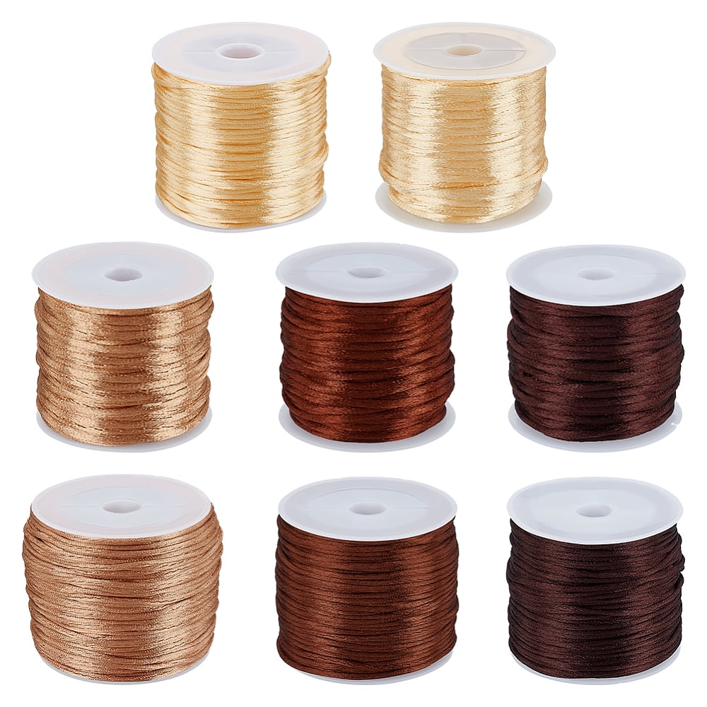 1bag 8 Roll 8 styles Nylon Rattail Satin Cord Beading String for ...
