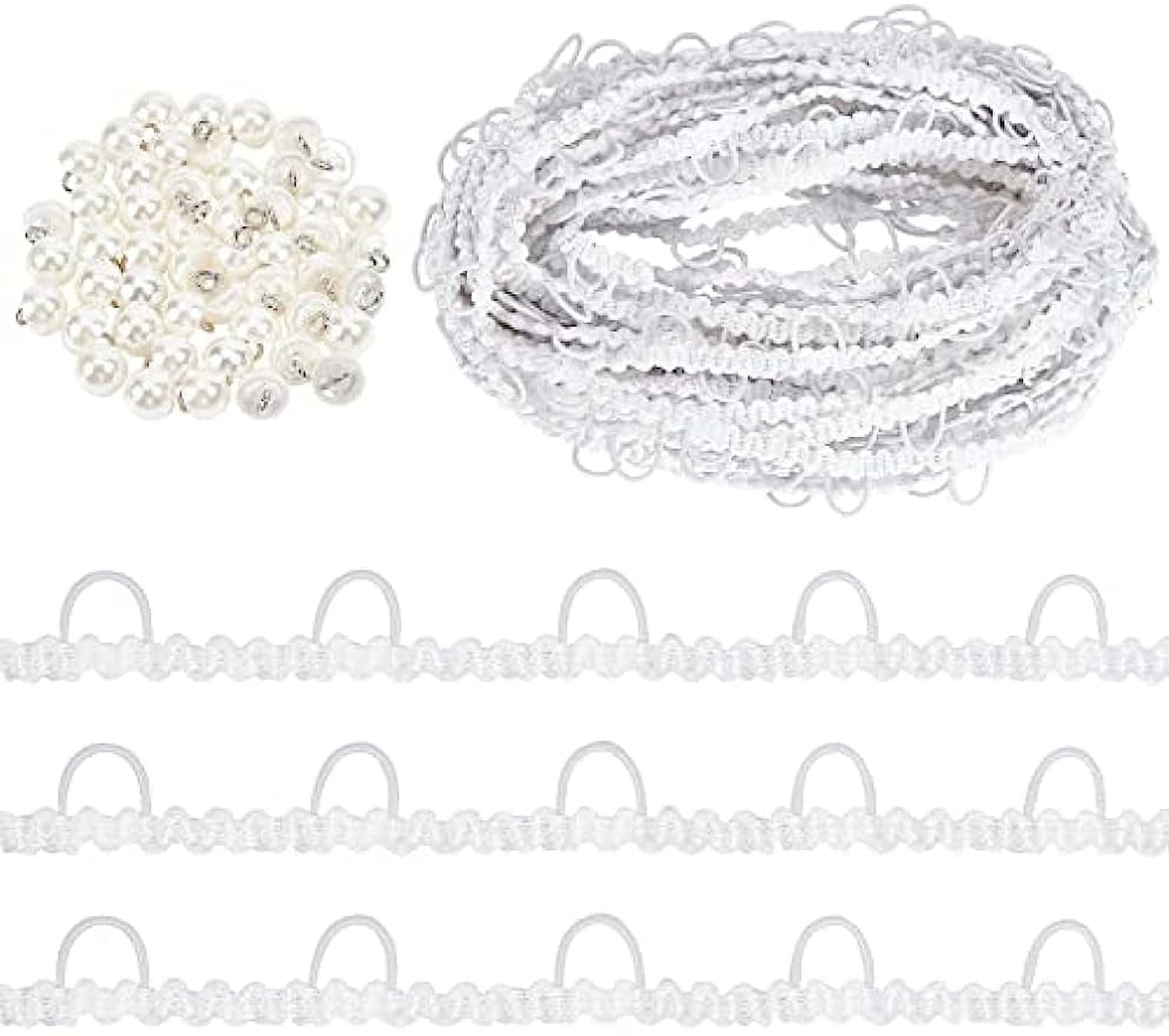 1bag Braid Trim White Wedding Dress Button Loops 15 Yards Elastic ...