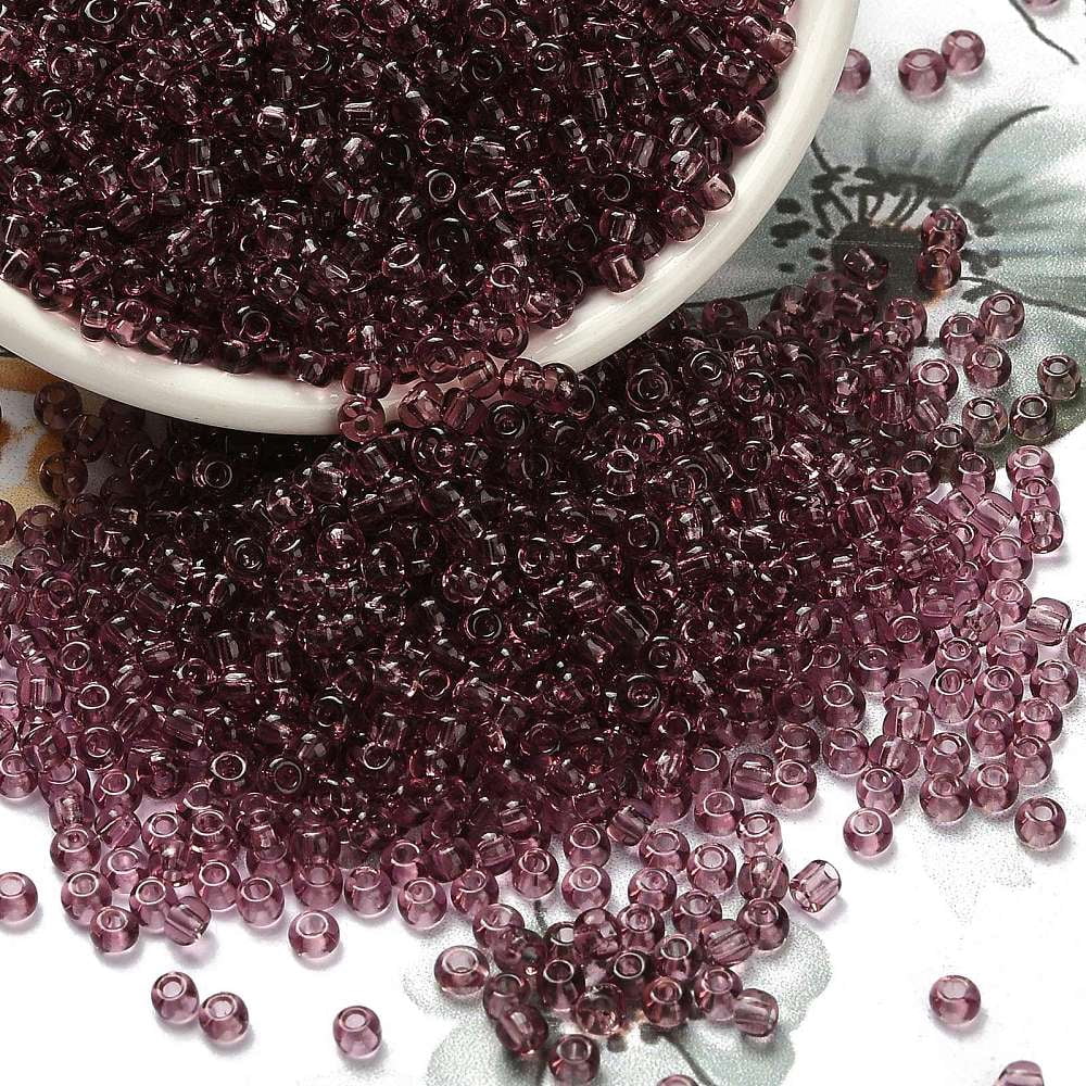 1bag FGB 8/0 Grade A Round Glass Seed Beads Transparent Colours Rosy ...
