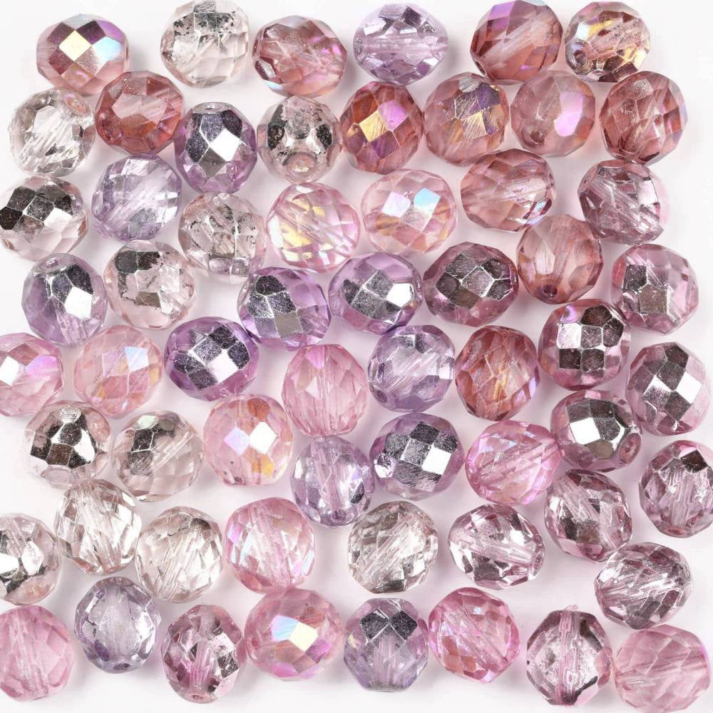 1bag Fire-Polished Czech Glass Beads Faceted Ananas Pink 10x10mm Hole ...