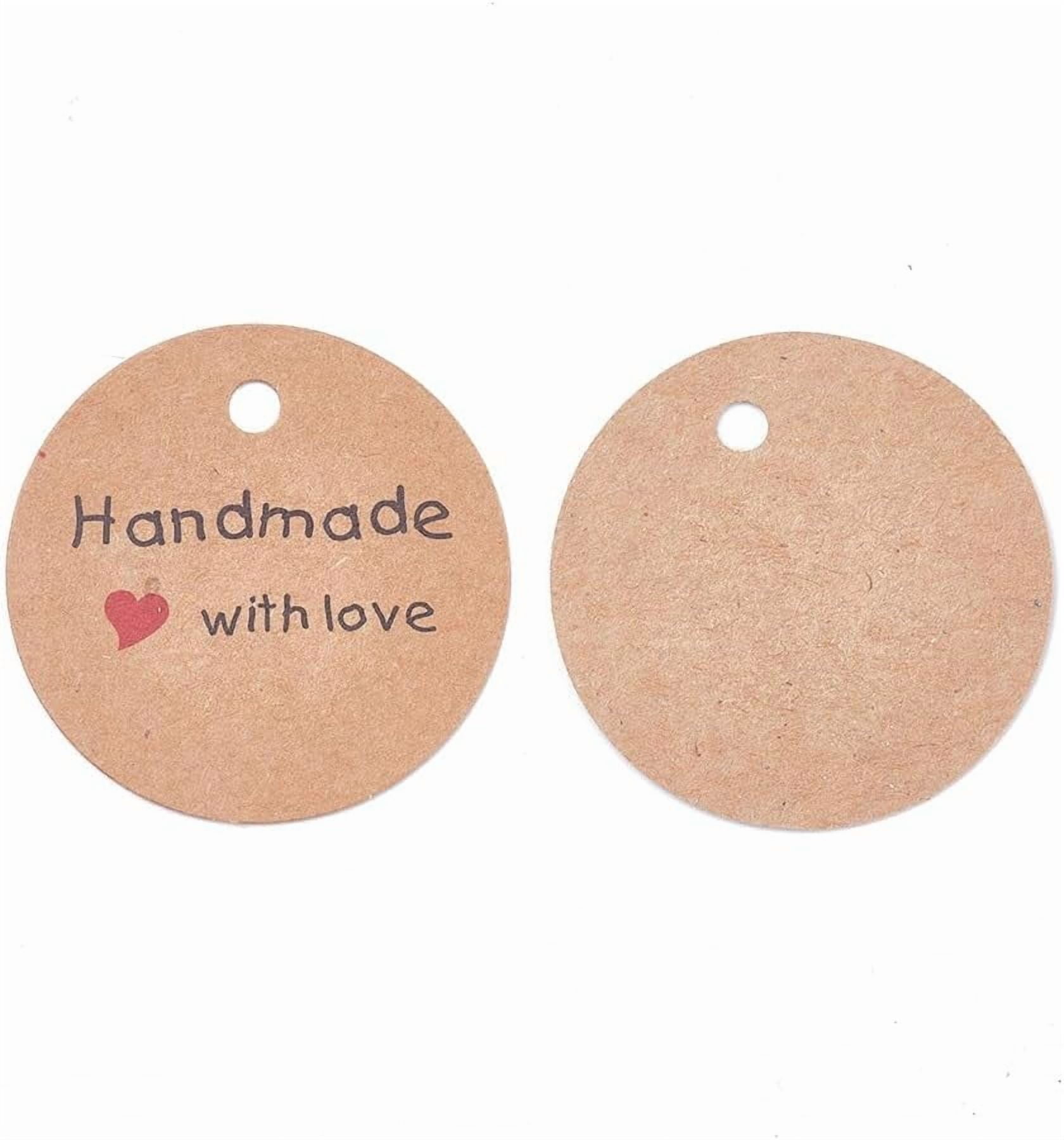 1bag Jewelry Display Kraft Paper Price Tags Round with Word Handmade ...