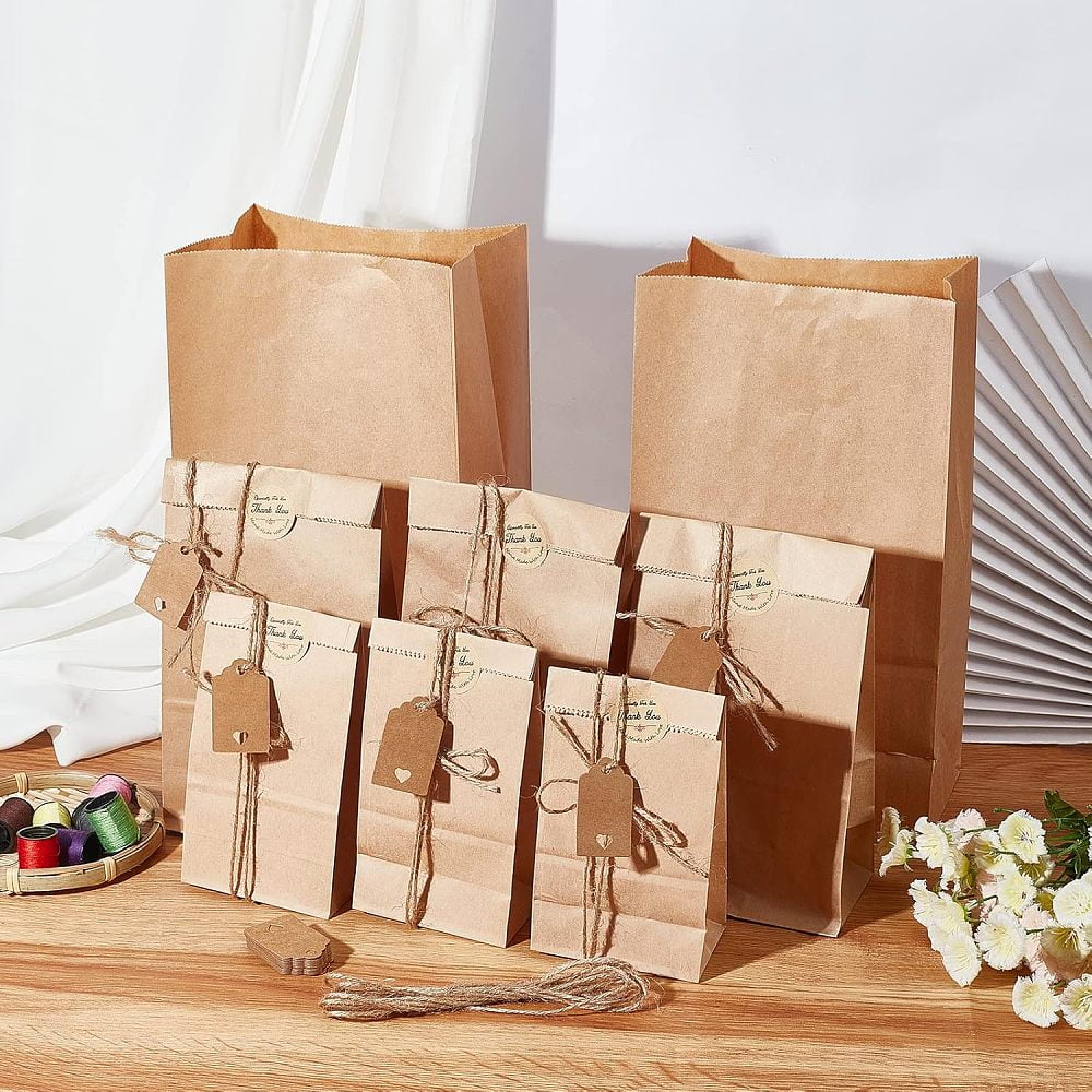 1bag Kraft 30pcs 3 style Paper Bags with 30pcs Paper Price Tags and ...
