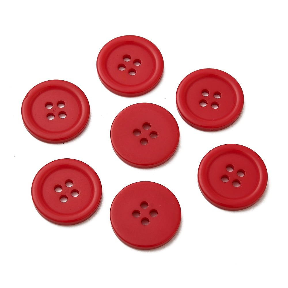 1bag Resin Buttons Dyed Flat Round Red 20x3mm Hole: 2mm 195pcs/bag ...