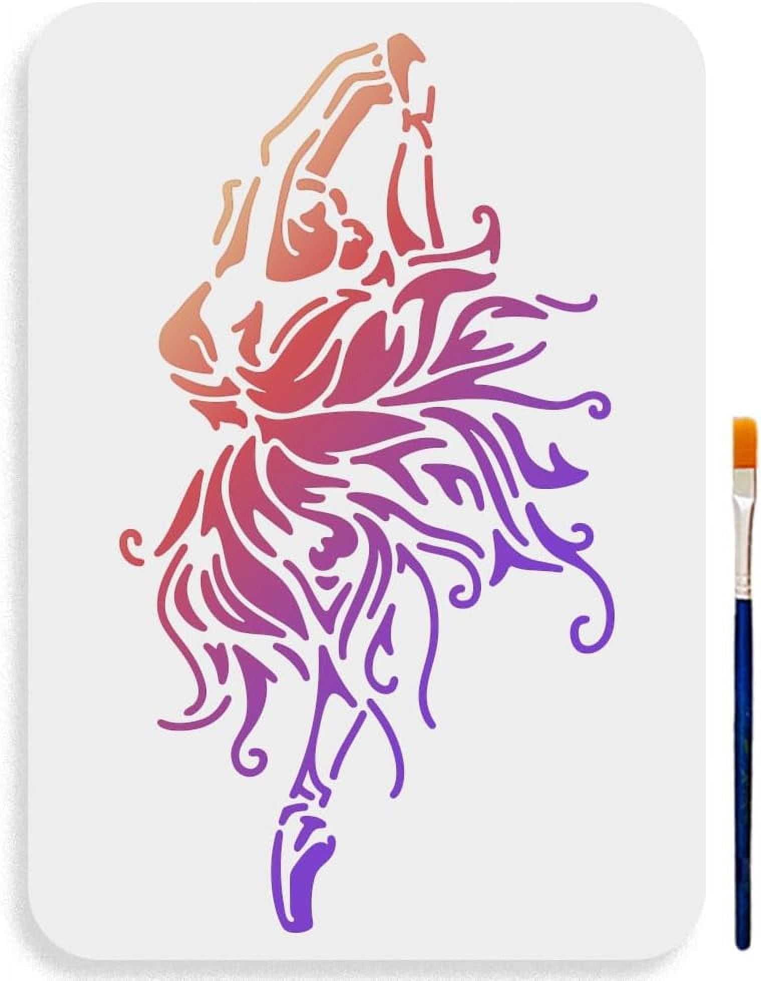 1bag Rock Music Guitar Stencils 11.8×11.8inch Let's Rock Large Musical ...