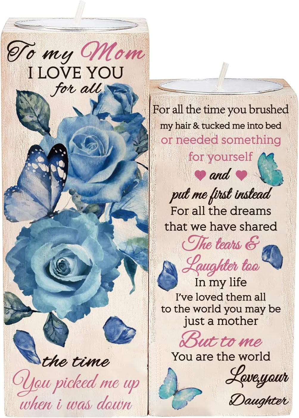 1bag Wooden Candle Holder and Candles set for Home Decorations ...