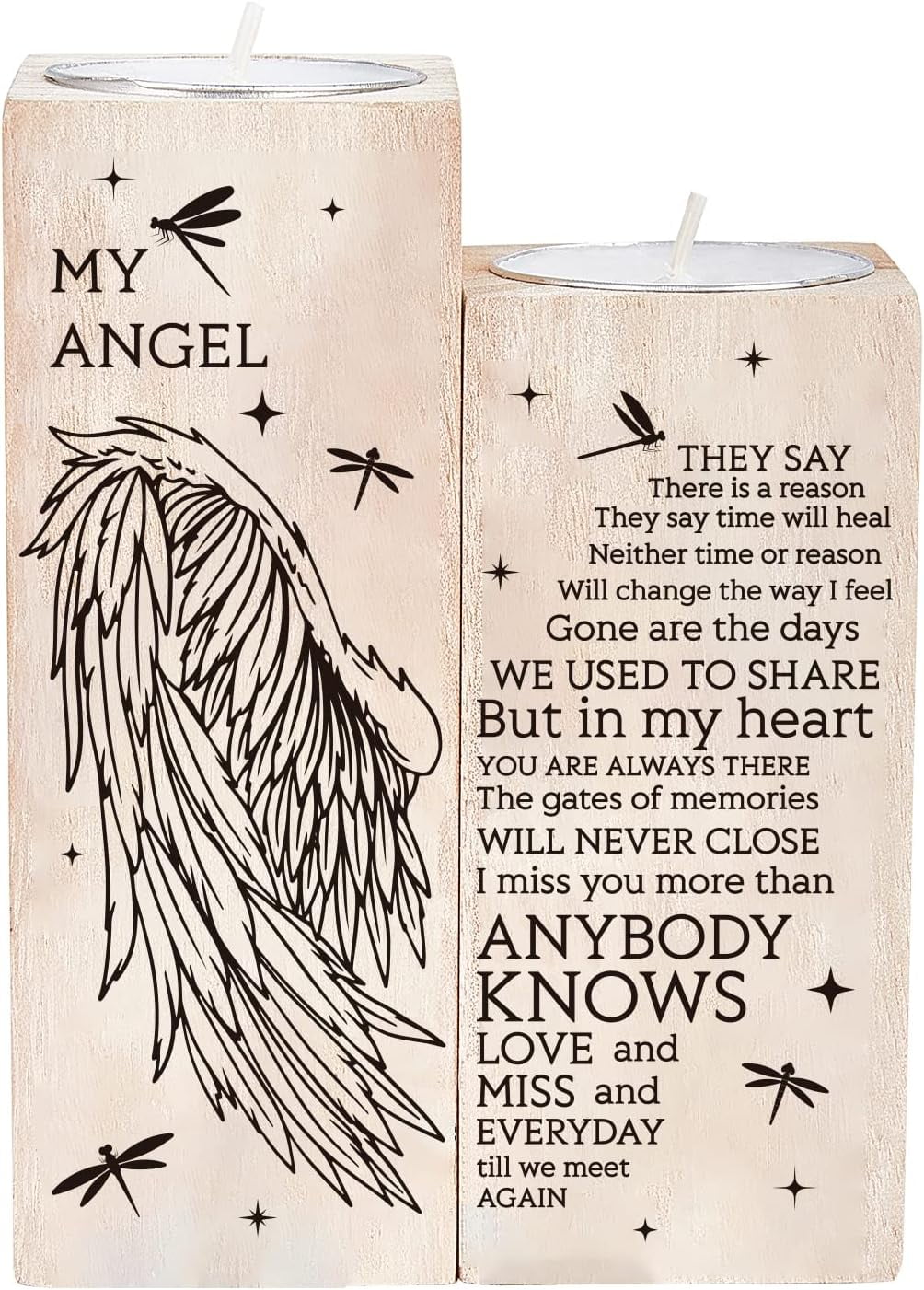 1bag Wooden Candle Holder and Candles set for Home Decorations ...